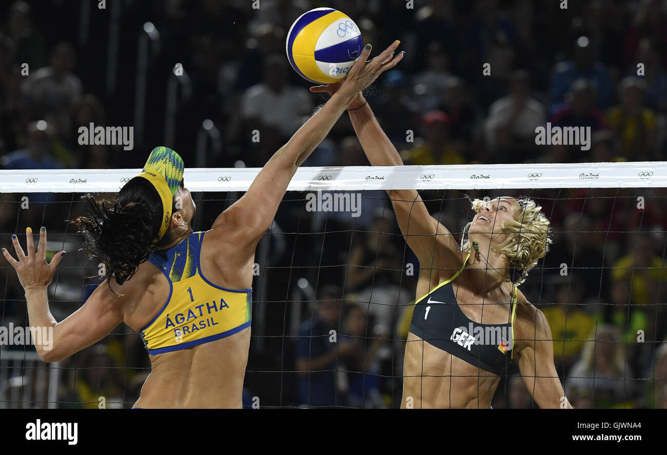 Rio De Janeiro, Brazil. 18th Aug, 2016. Germany's Laura Ludwig (R ...