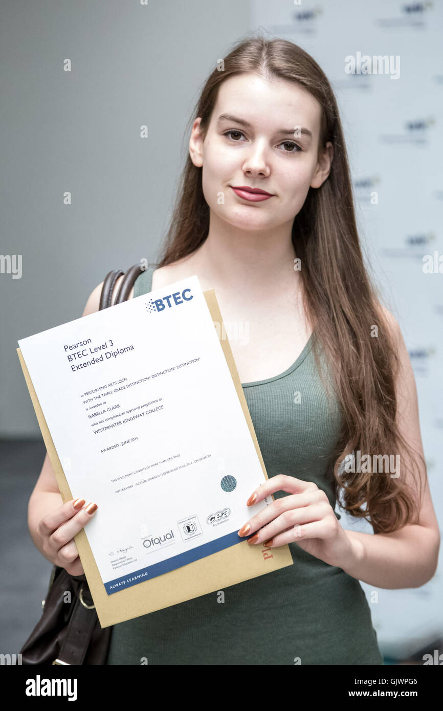 London, UK. 18th August, 2016. Students collect A Level results at ...