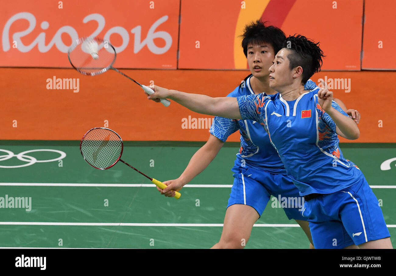 Rio De Janeiro, Brazil. 18th Aug, 2016. China's Tang Yuanting and Yu ...