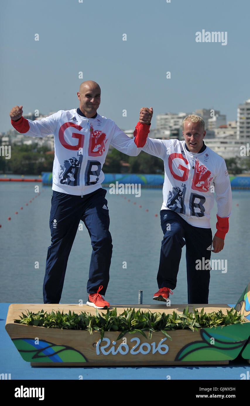 Rio de Janeiro, Brazil. 18th Aug, 2016. Liam Heath (GBR) and Jon Schofield (GBR) wait to get ...