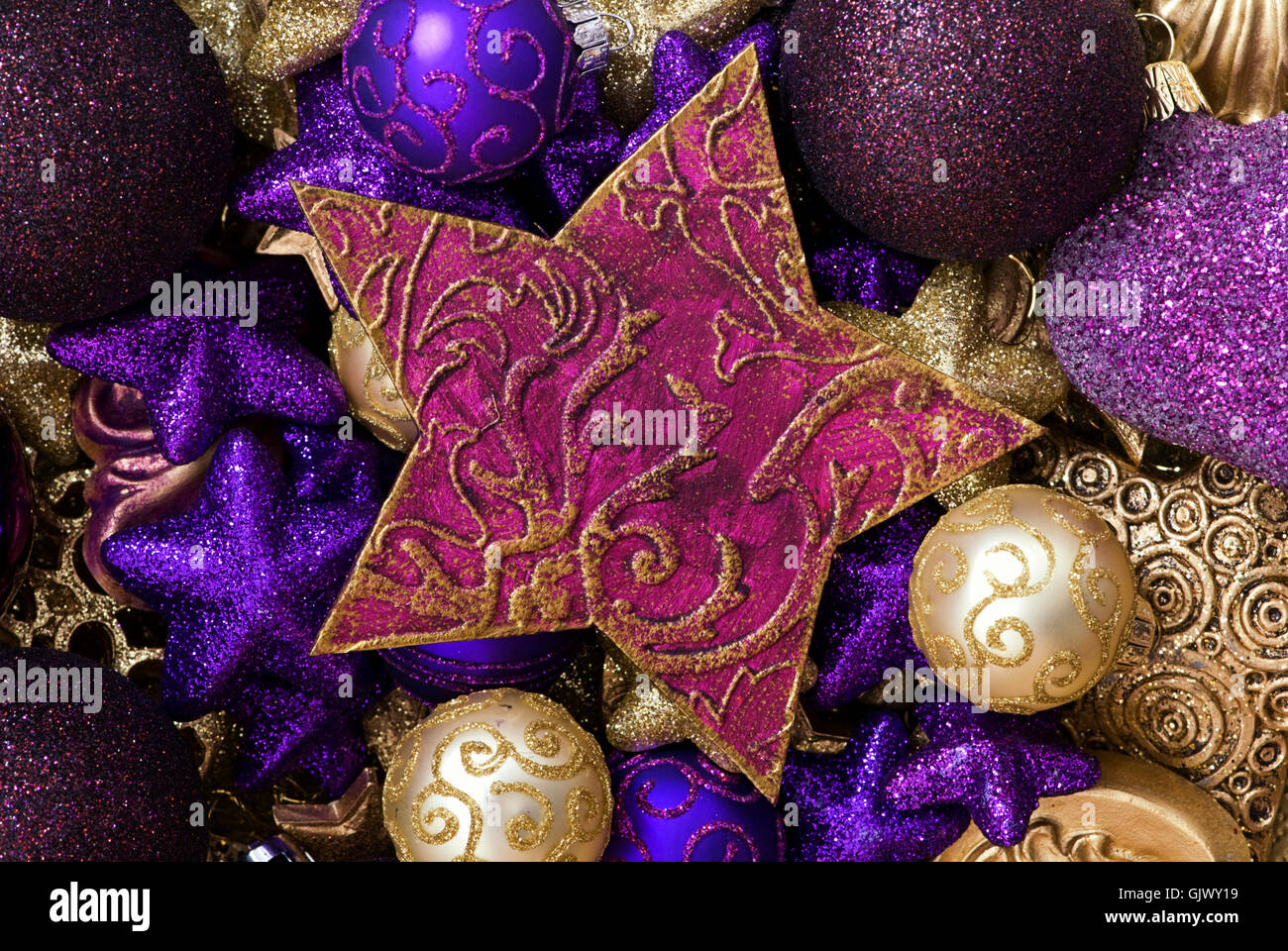 Purple star decoration hi-res stock photography and images - Alamy