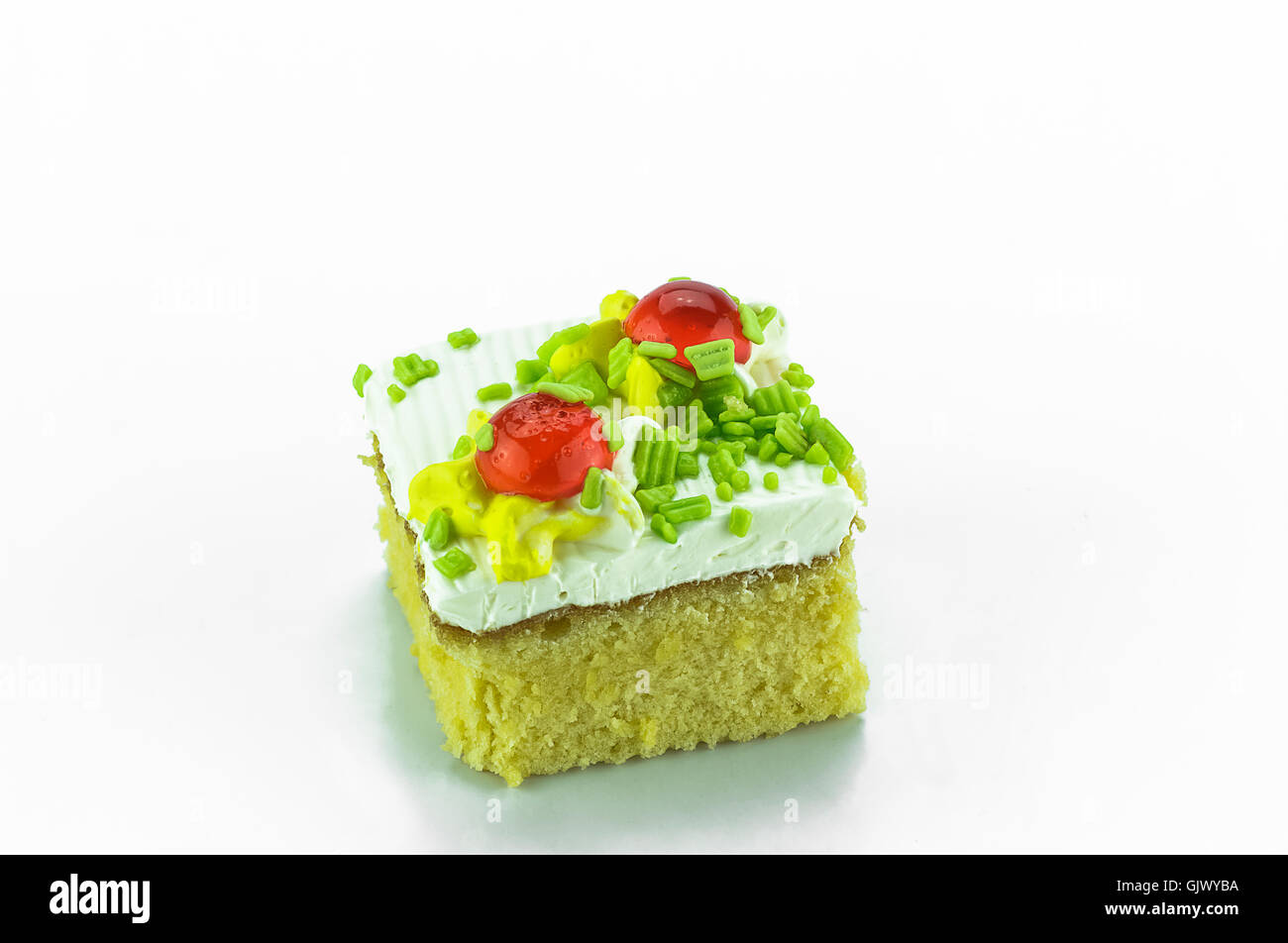 mini Cream cake on white background Stock Photo - Alamy