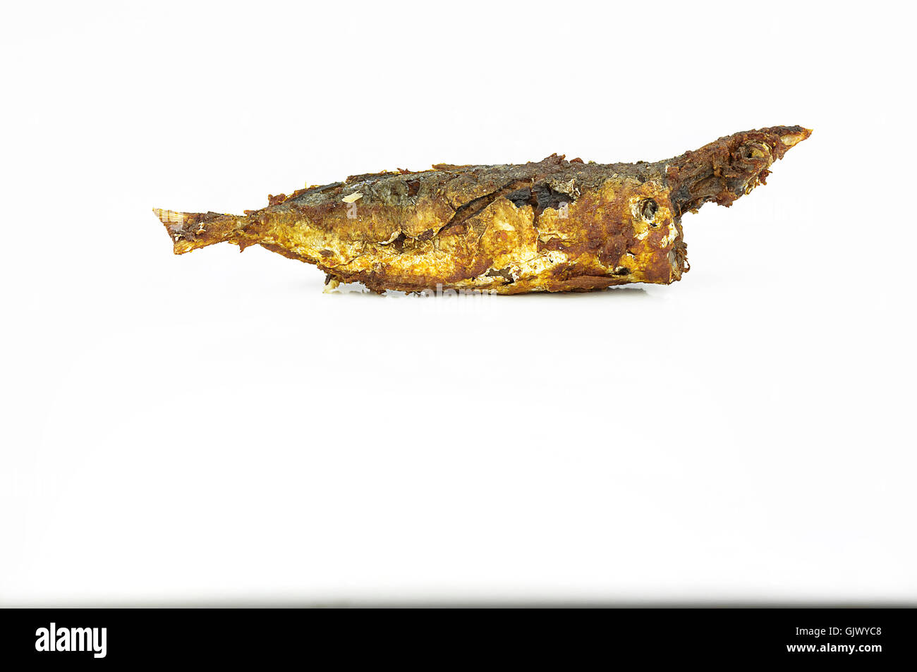 fish fry thai food on white background Stock Photo - Alamy