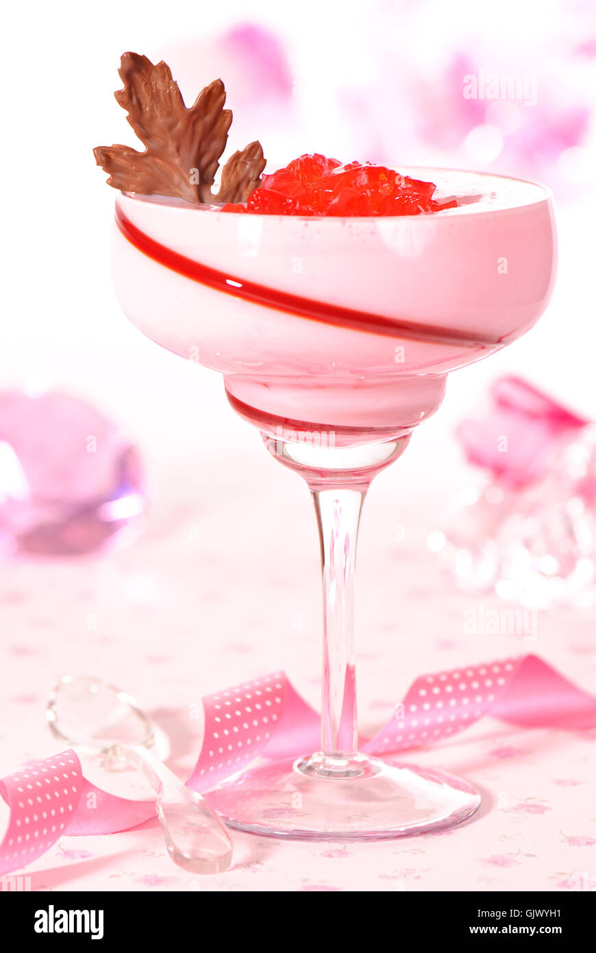 strawberry jelly dessert Stock Photo - Alamy