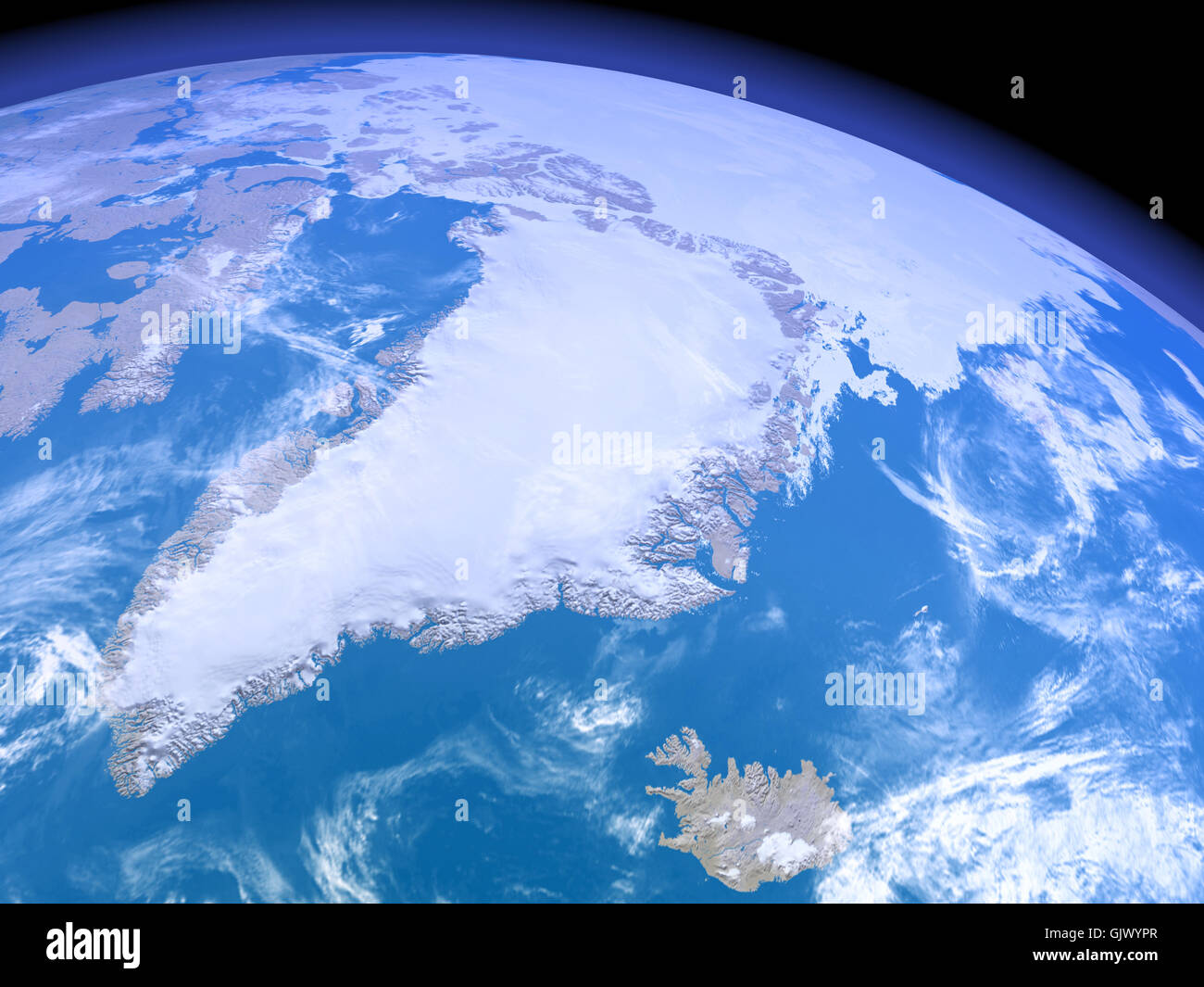 greenland from space Stock Photo - Alamy