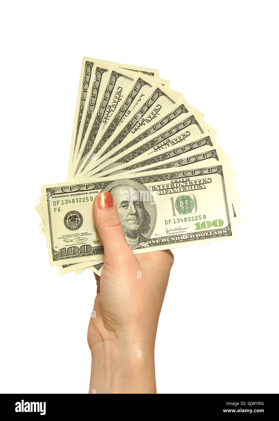 woman pay dollar Stock Photo - Alamy