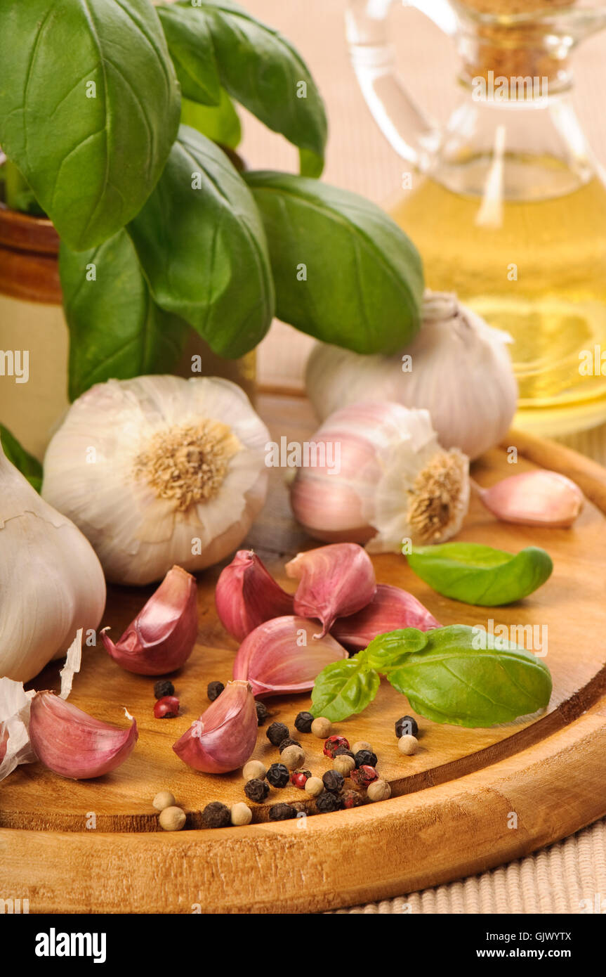 olive basil ingredients Stock Photo - Alamy