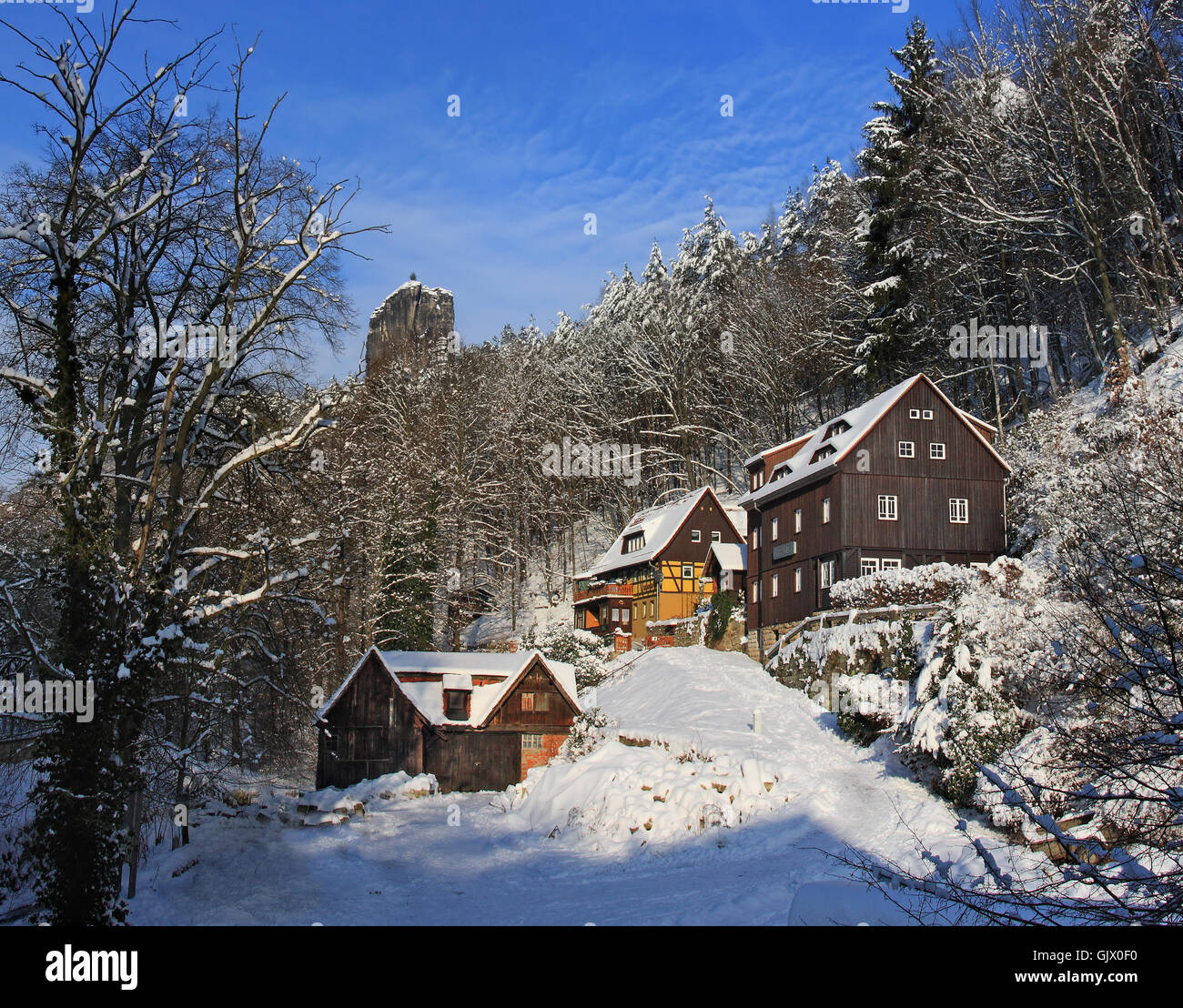 house building winter Stock Photo - Alamy