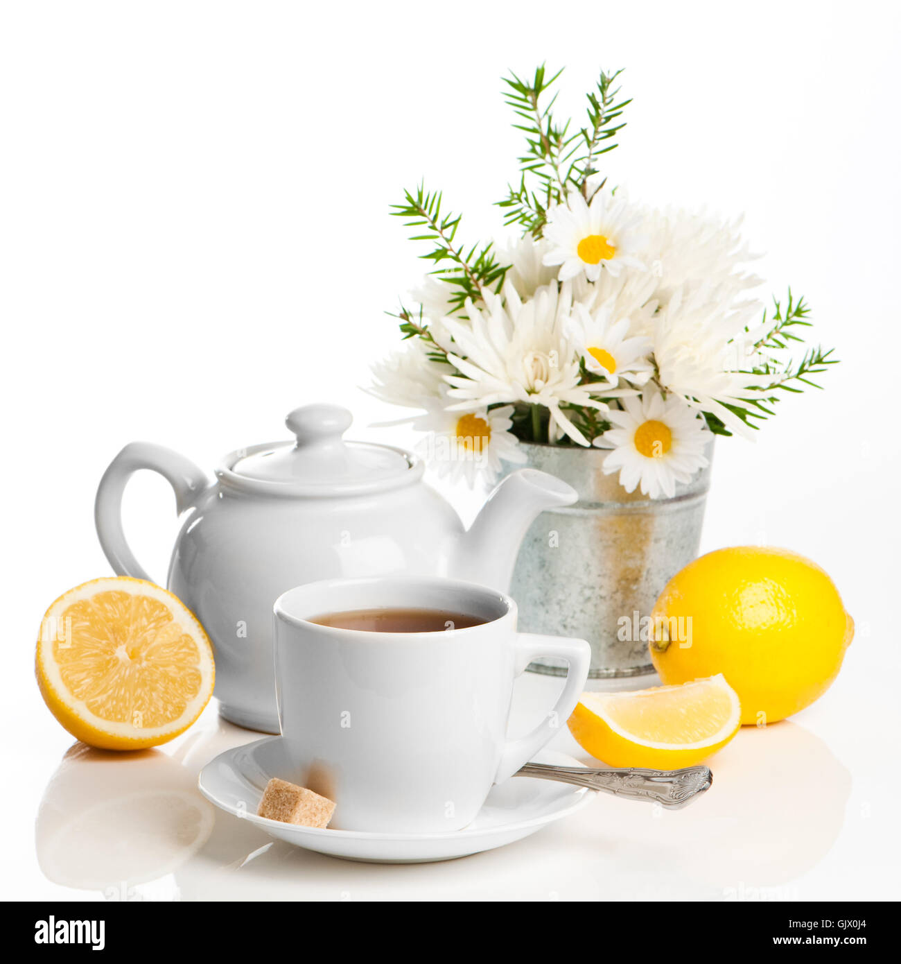 Tea cup china lemon spoon hi-res stock photography and images - Alamy