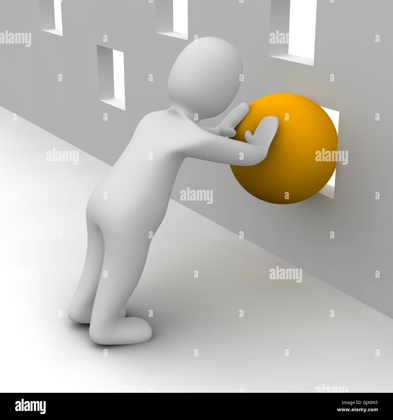 ball push impossible Stock Photo - Alamy