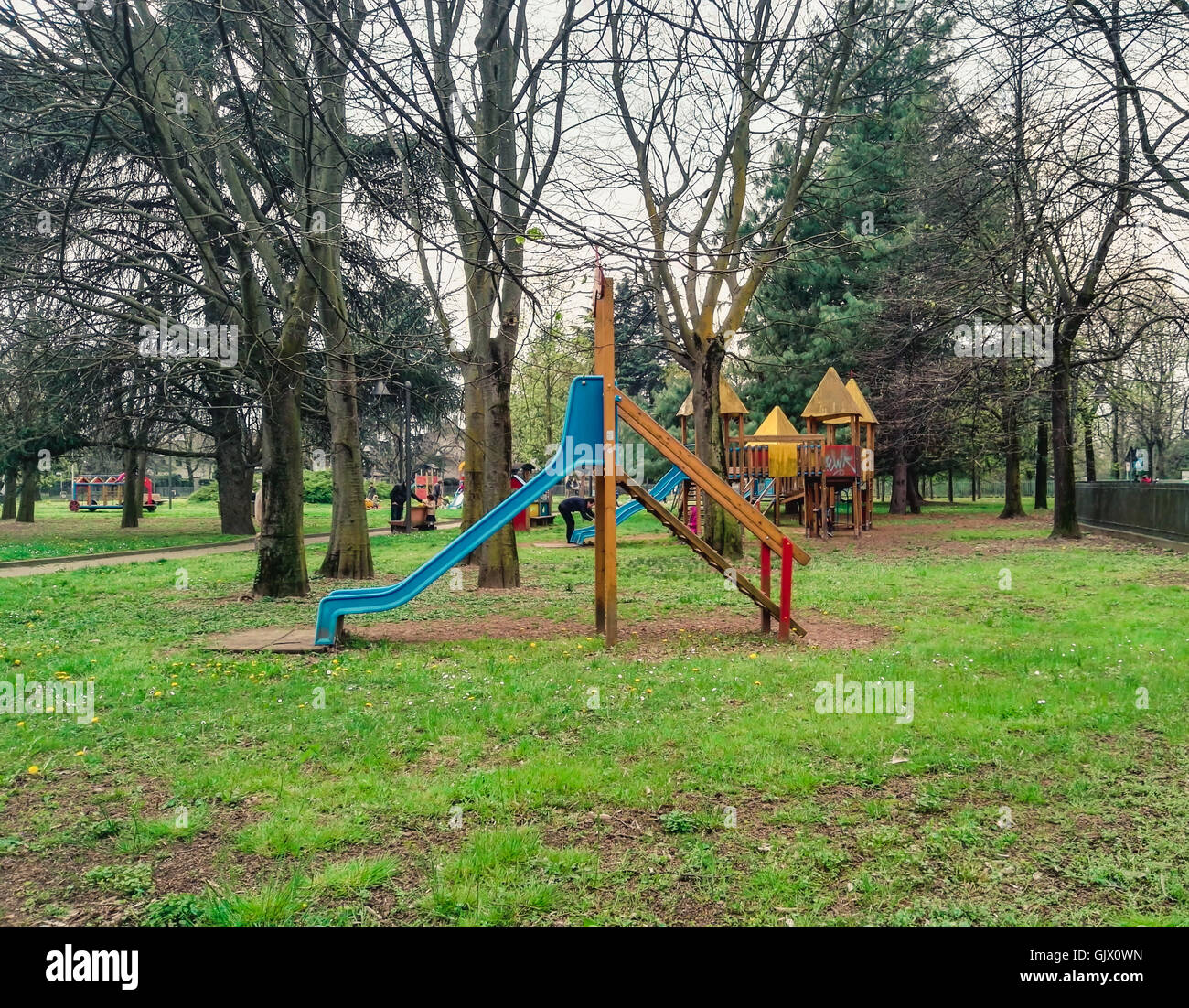Small playground and park Stock Photo - Alamy