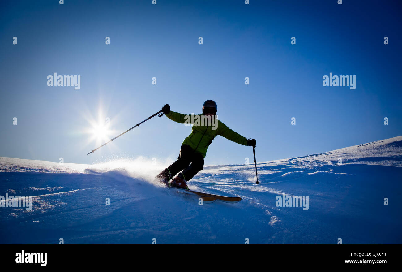 ski skiing skier Stock Photo - Alamy