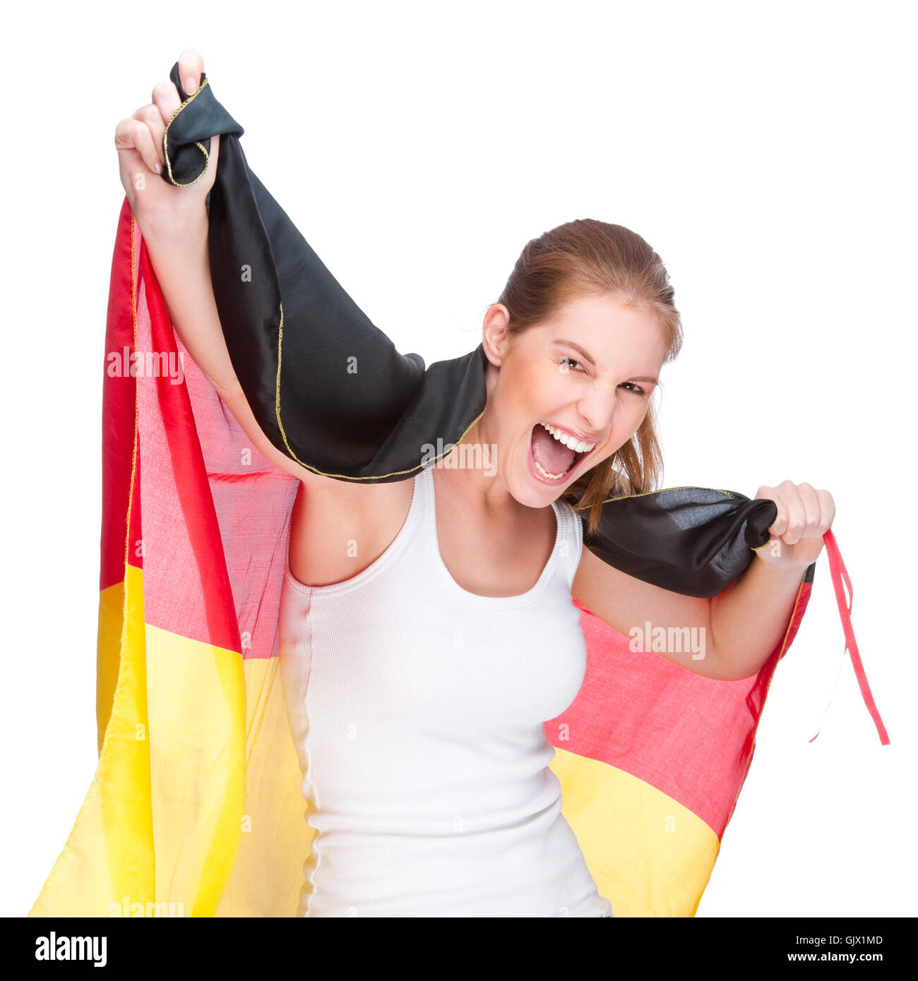 woman with germany flag Stock Photo - Alamy