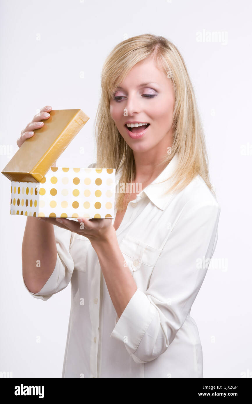 White open square gift hi-res stock photography and images - Alamy