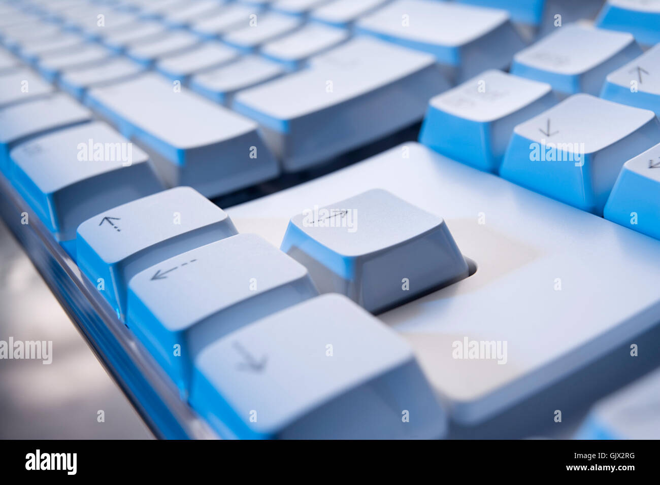 keyboard in blue Stock Photo - Alamy