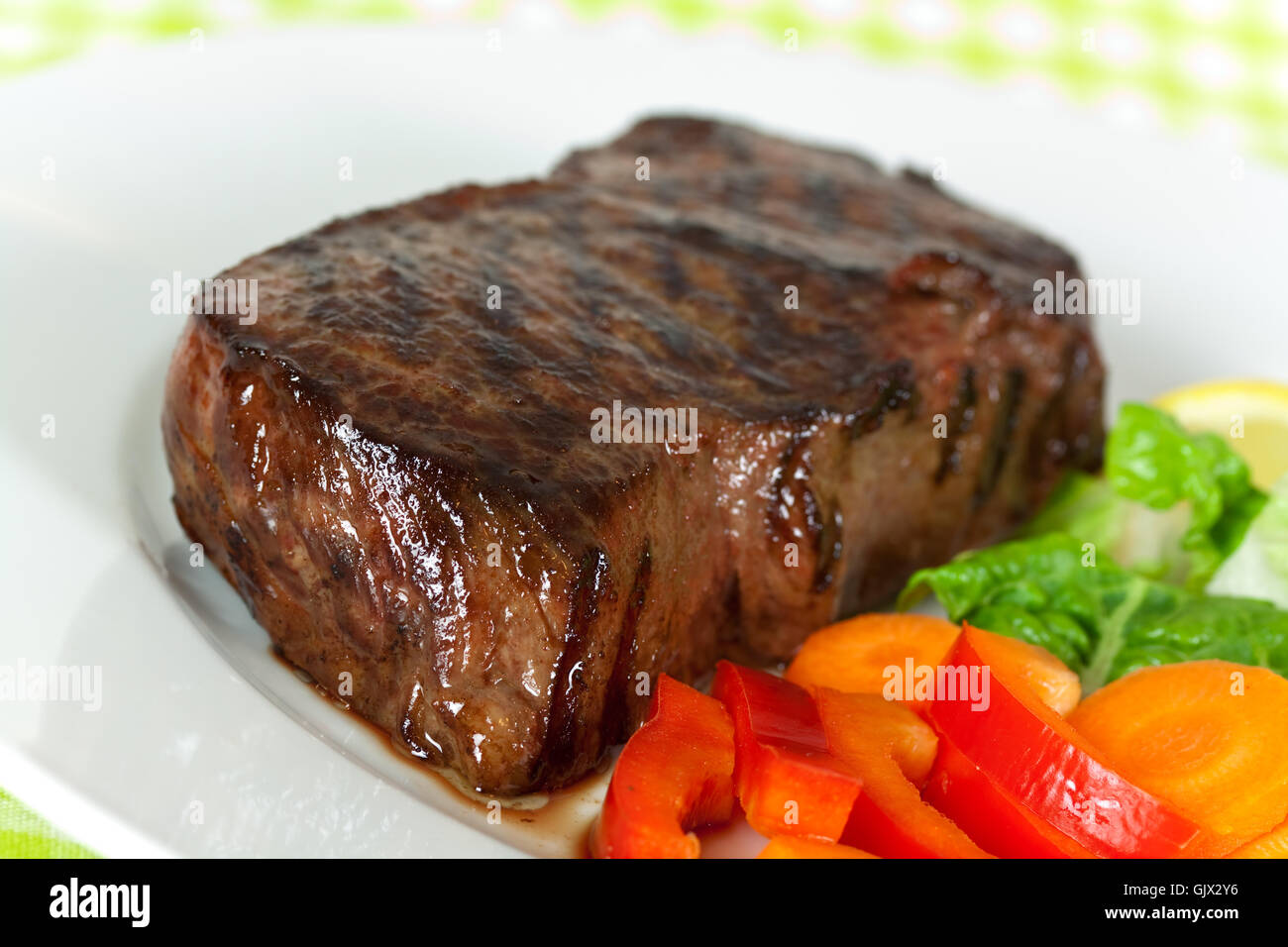 rump steak roast beef with pepper,carrot,sa Stock Photo - Alamy