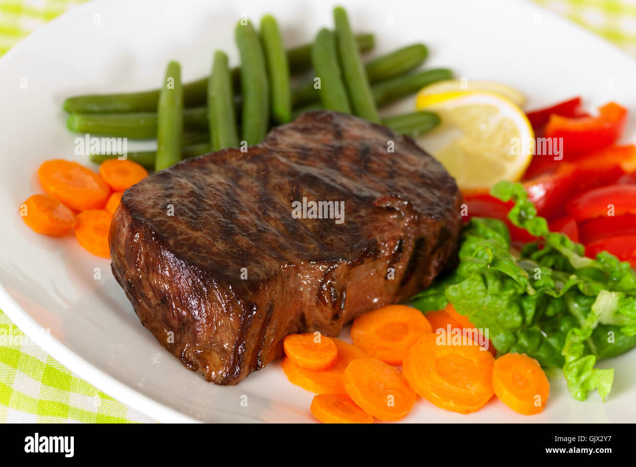 rump steak roast beef with pepper,carrot,sa Stock Photo - Alamy