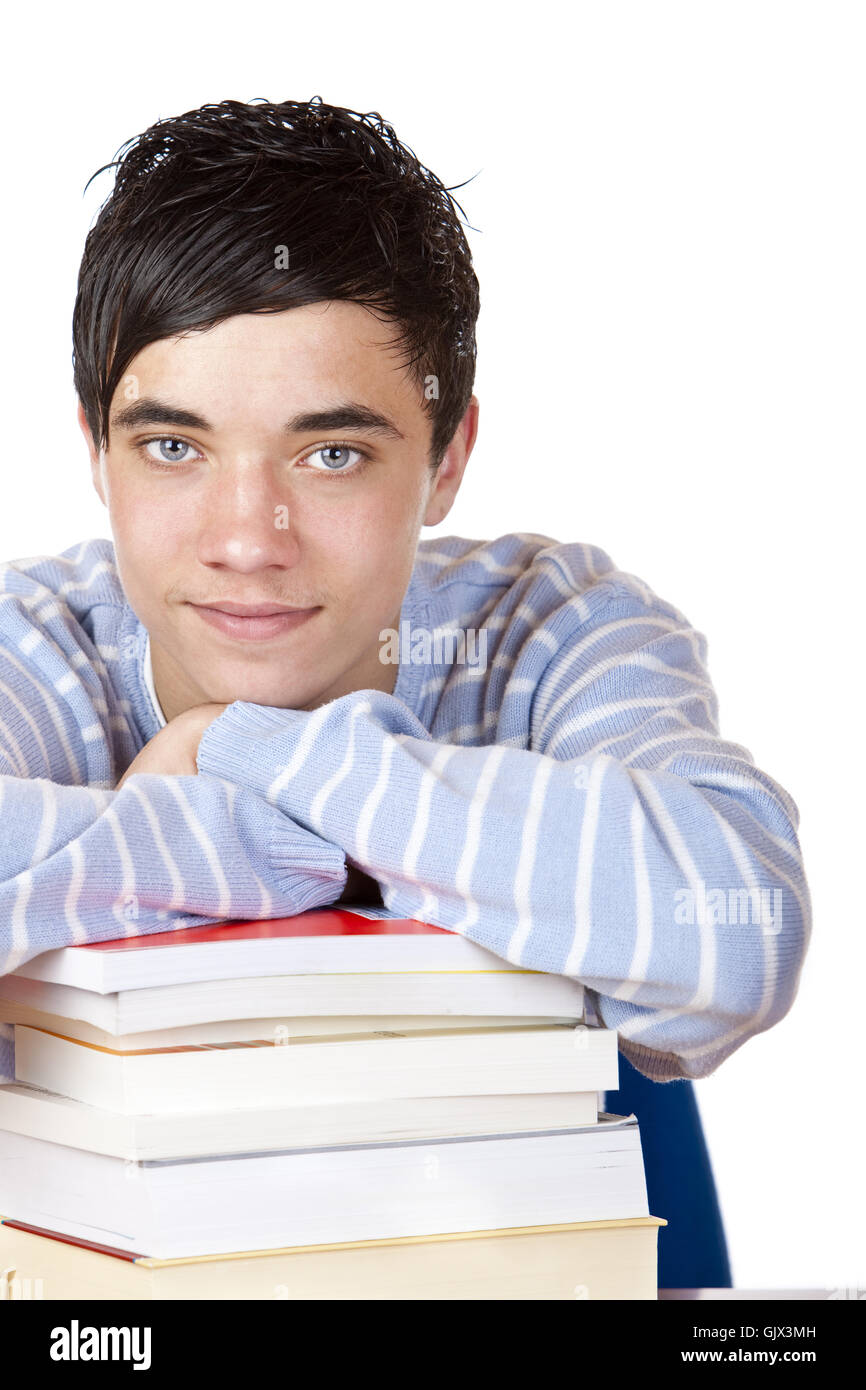 study books handsome Stock Photo - Alamy