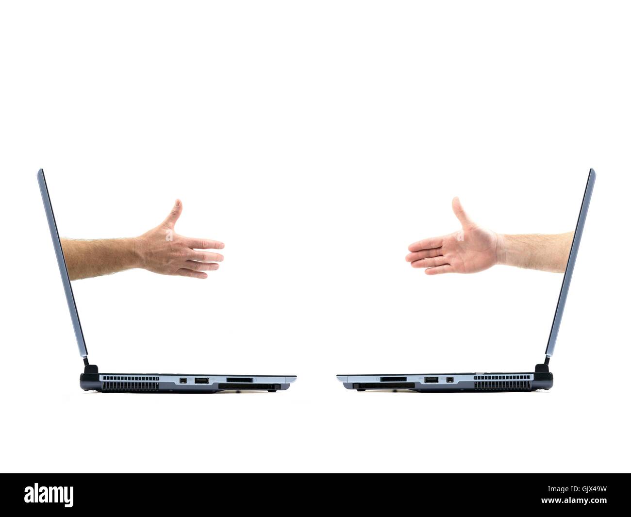 Computer handshake Cut Out Stock Images & Pictures - Alamy