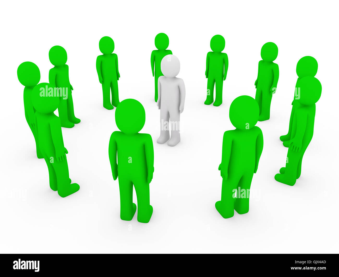 3d human circle green white Stock Photo - Alamy