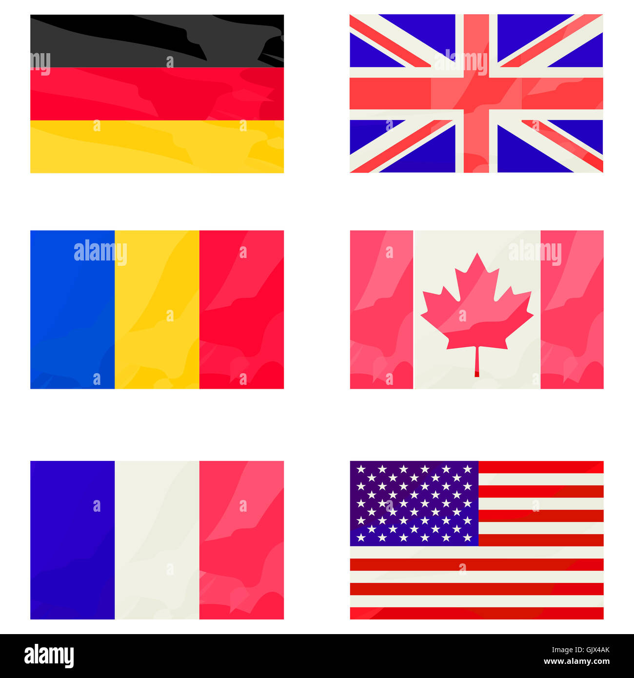 Stylized flags collection Stock Photo - Alamy