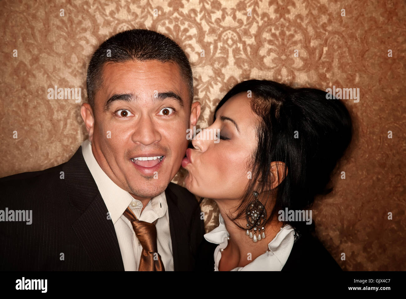 woman reaction kiss Stock Photo - Alamy