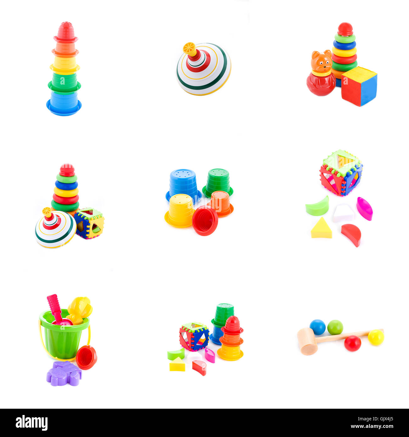 Collection of baby toys Stock Photo - Alamy