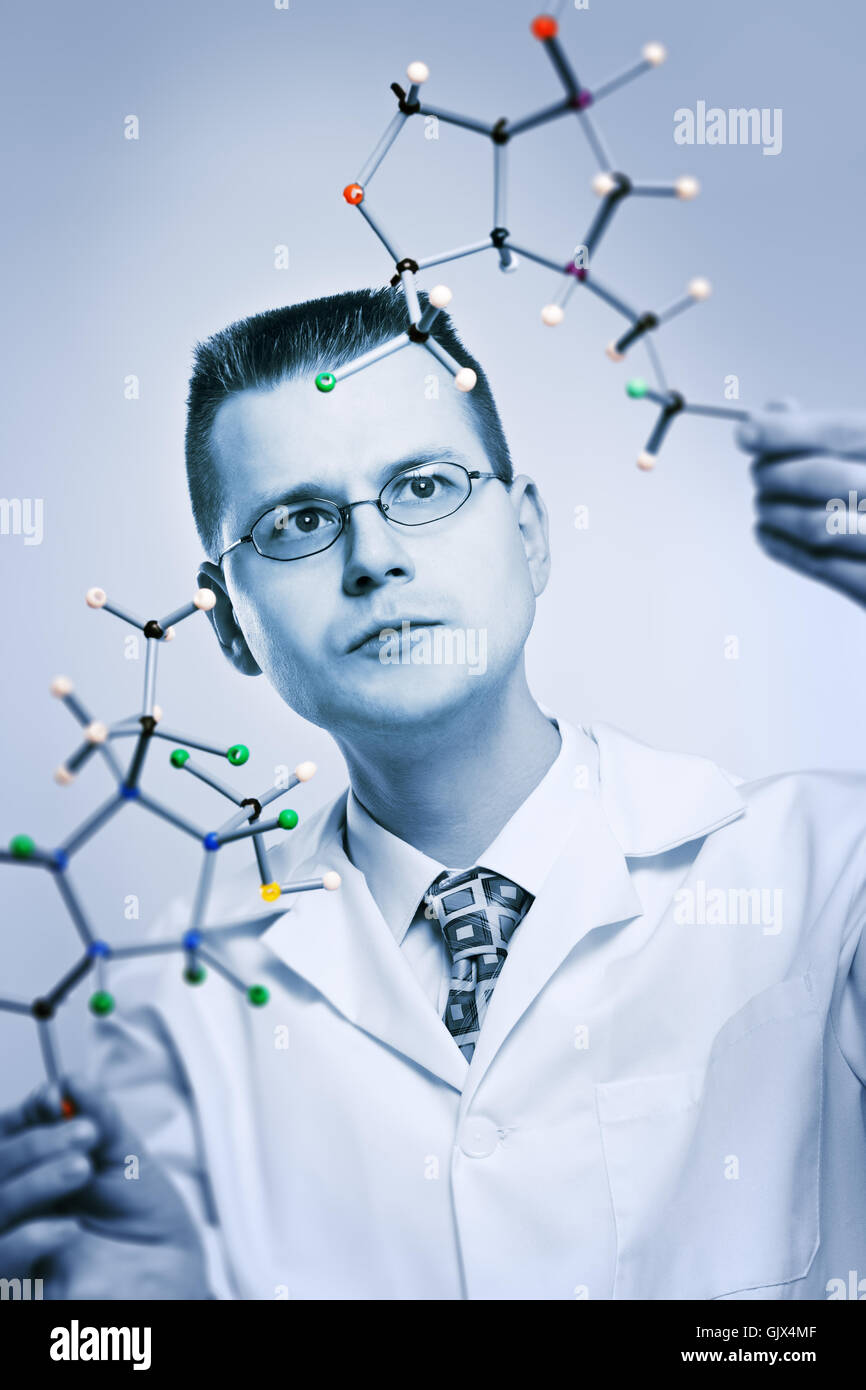 blue research chemist Stock Photo - Alamy