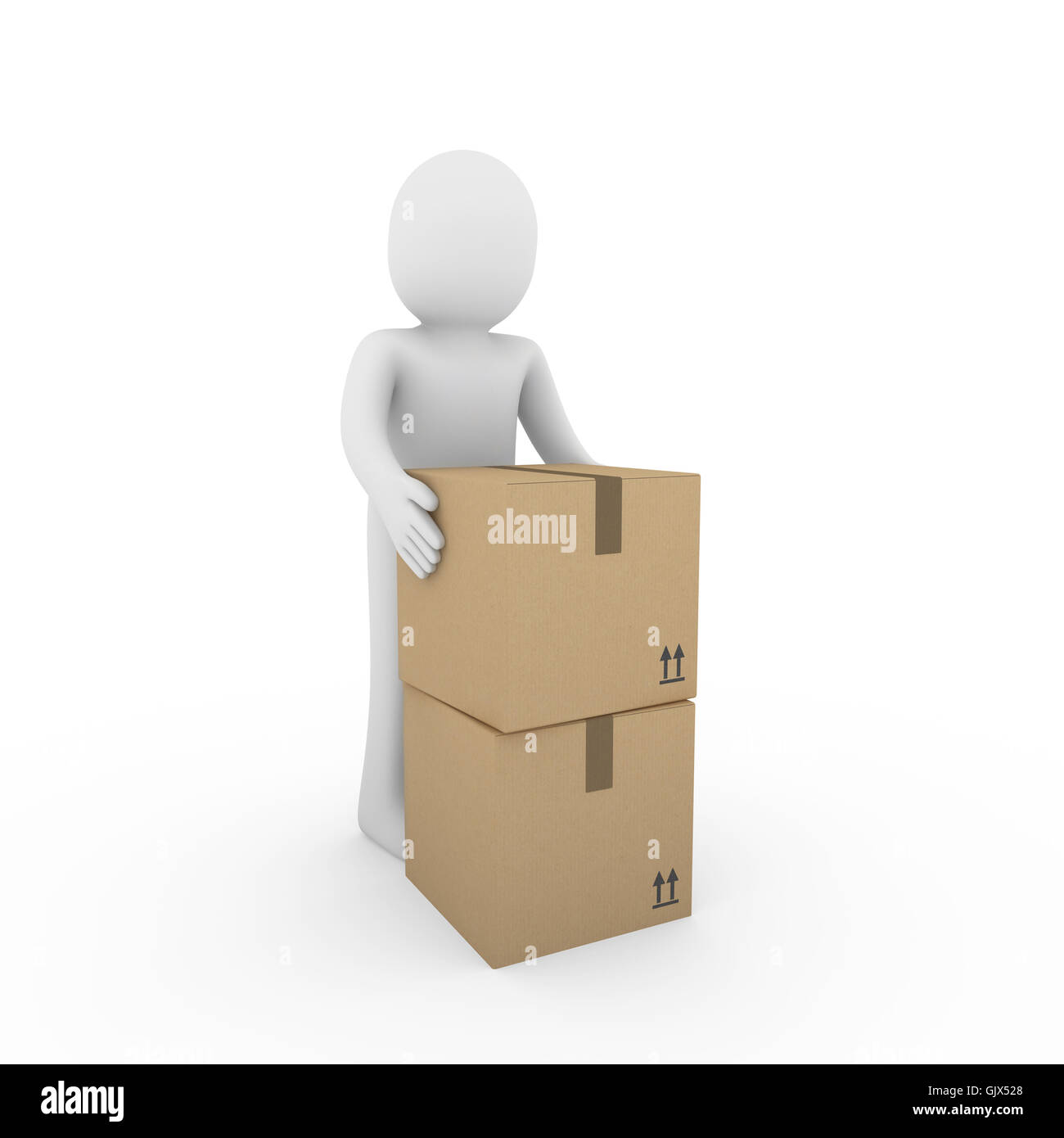 3d human carton shipping Stock Photo - Alamy
