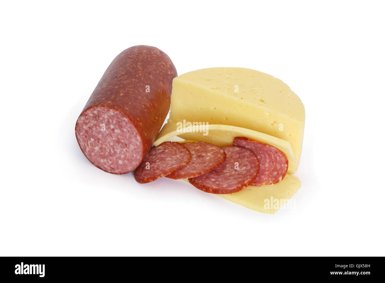 Cheese And Sausage Stock Photo - Alamy