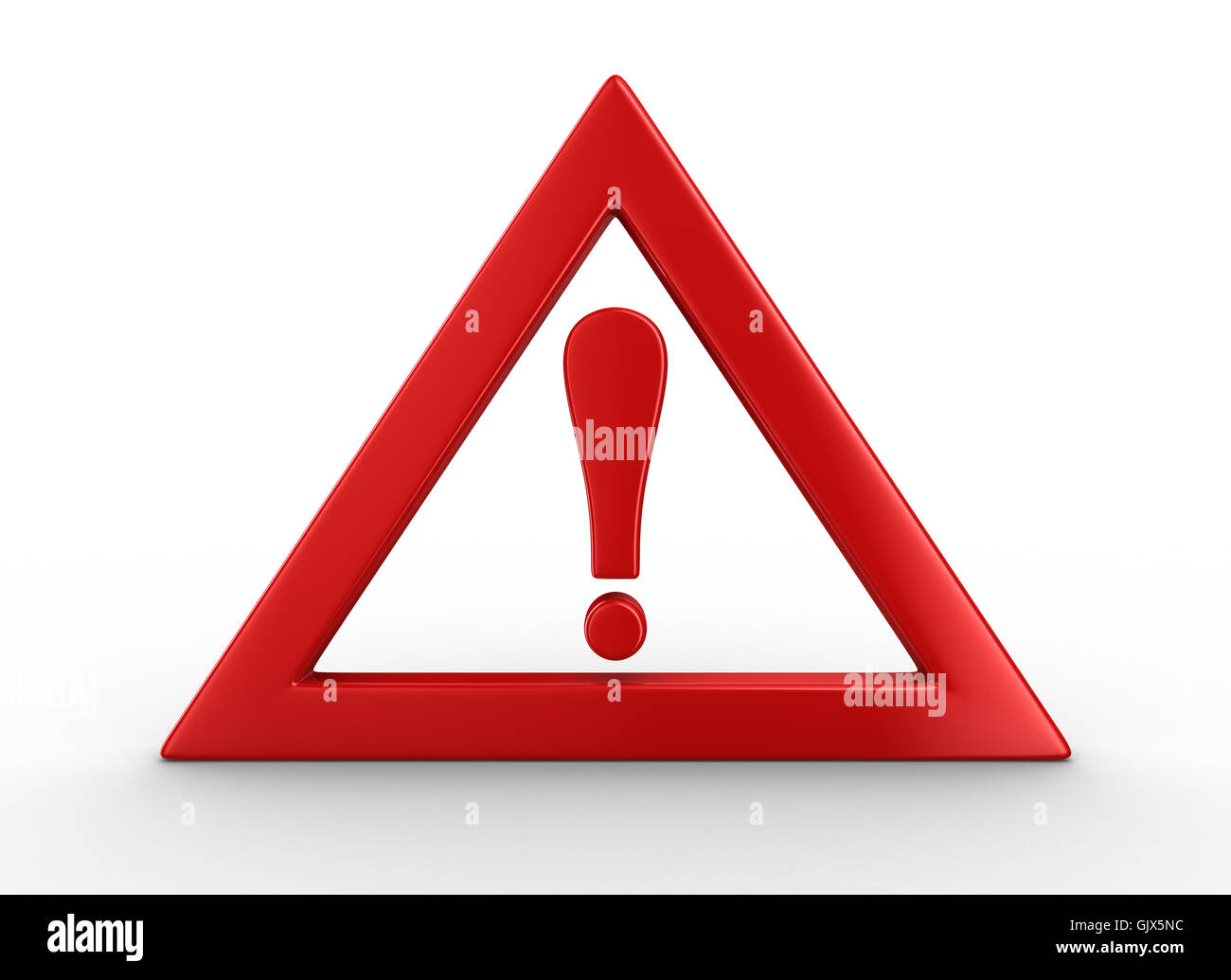 Attention. traffic sign on white background. Isolated 3D image Stock ...