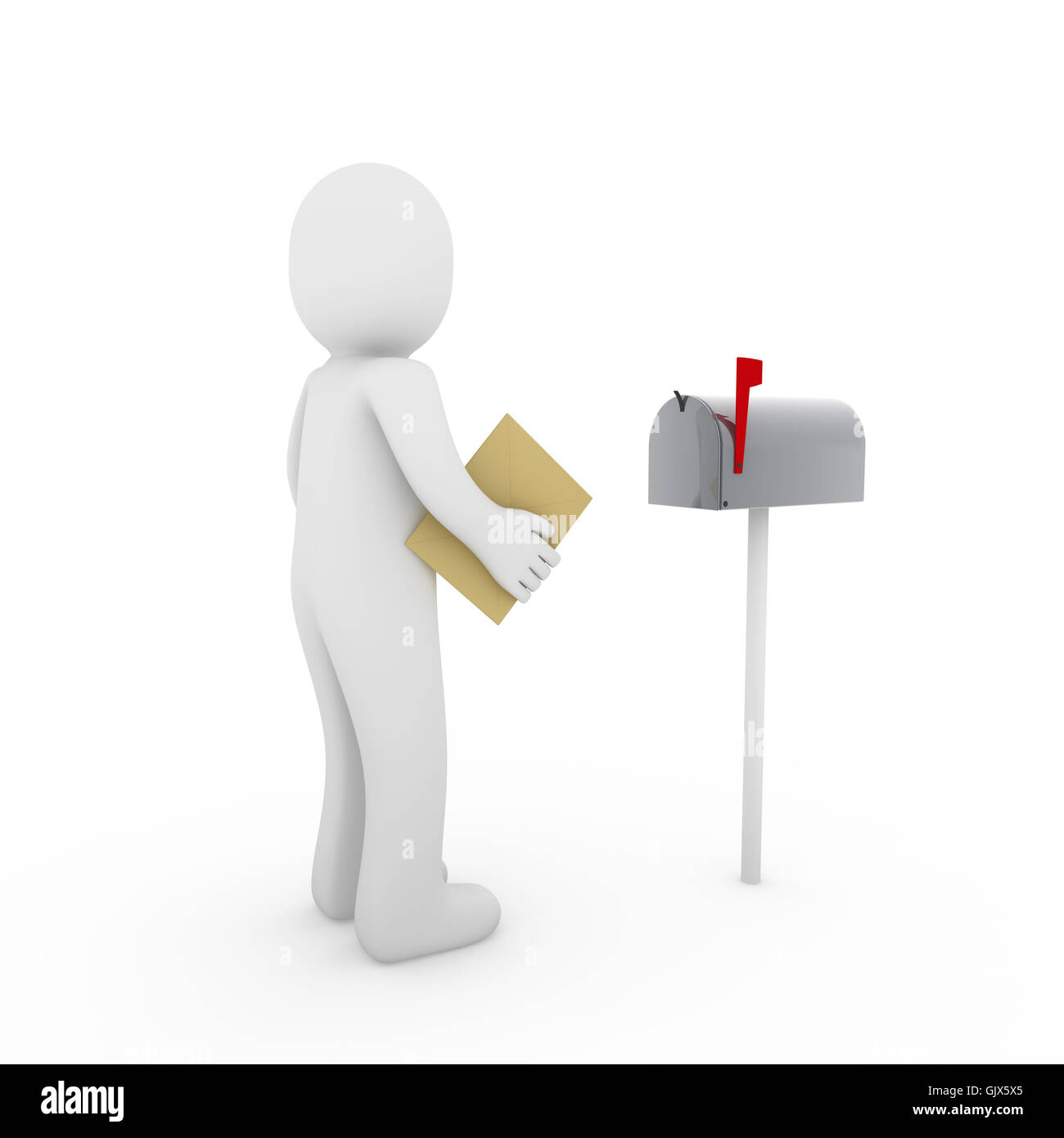3d human letter mailbox Stock Photo - Alamy