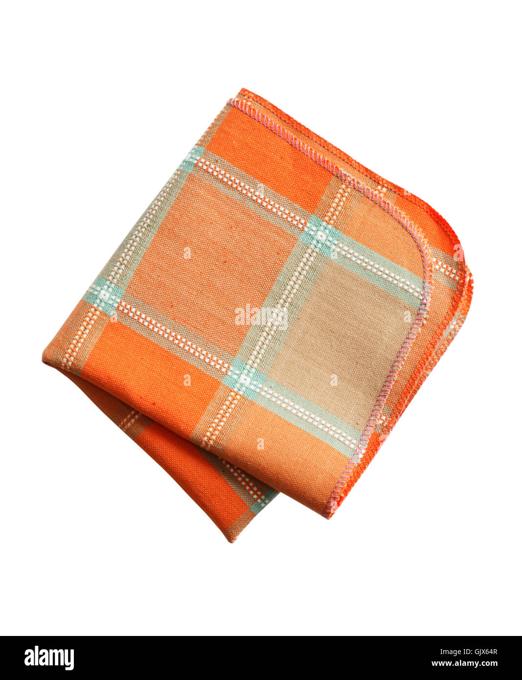 Checkered napkin on white Stock Photo - Alamy