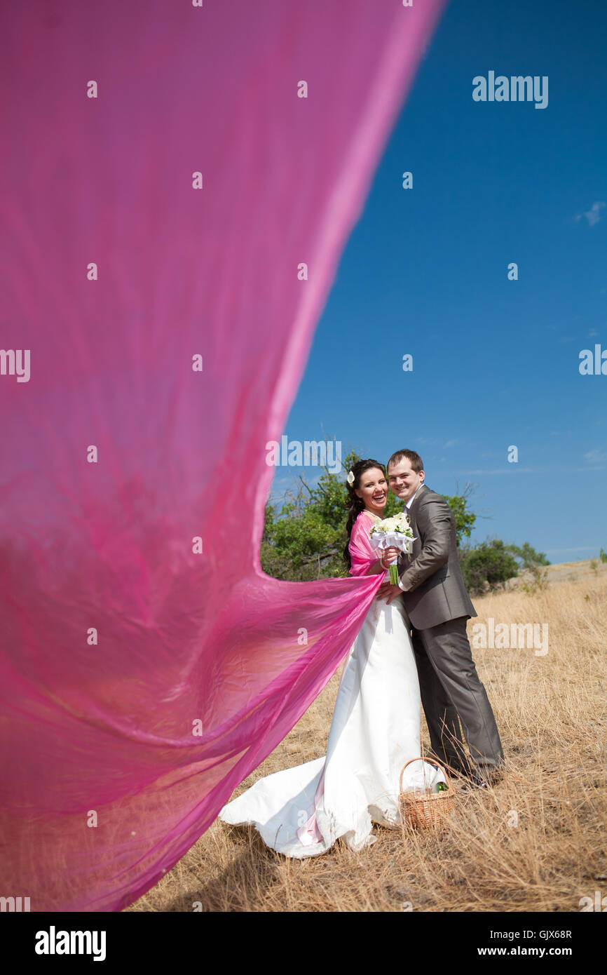 with flying shawl Stock Photo - Alamy