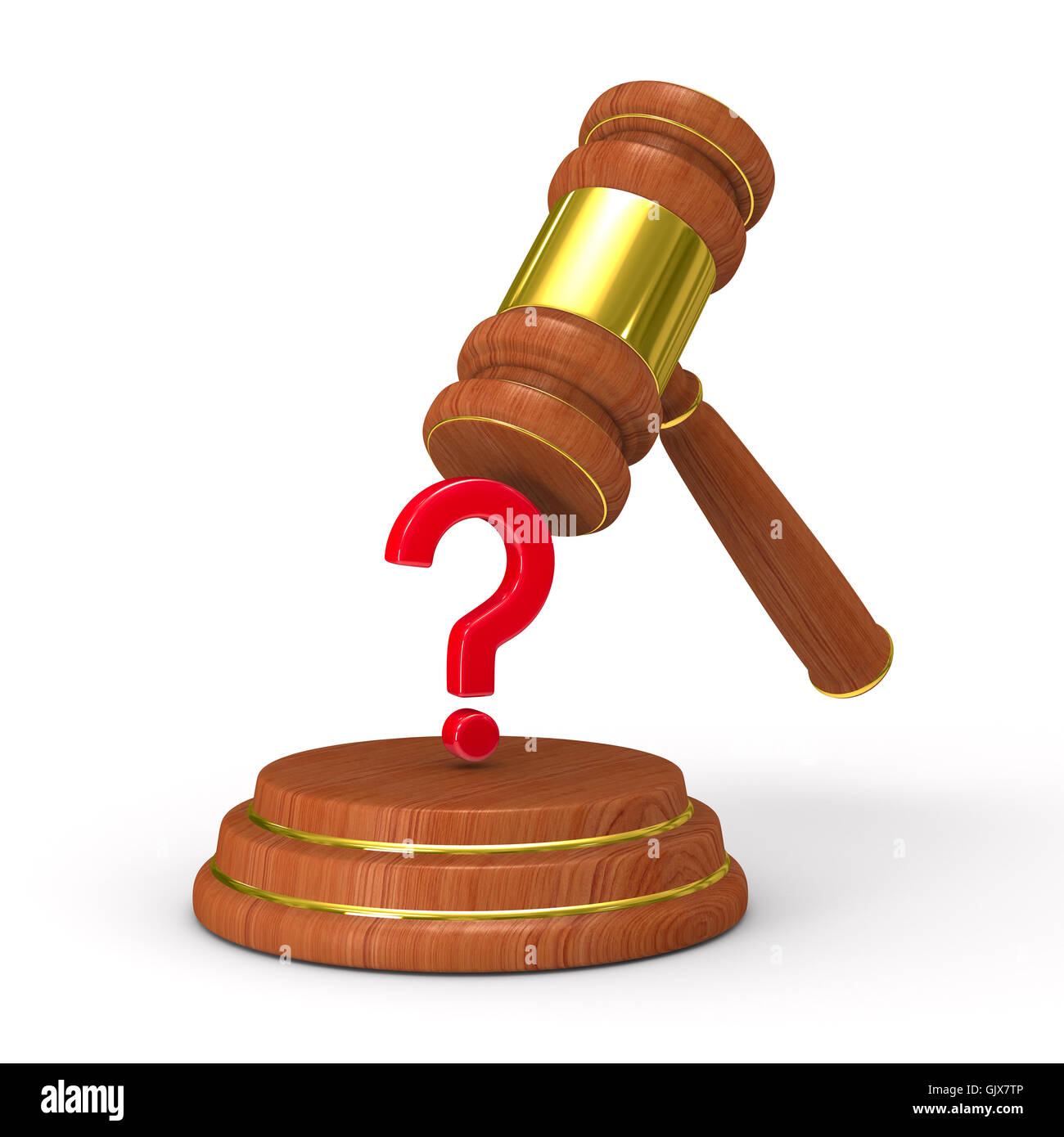 Auction gavel on white. Isolated 3D image Stock Photo - Alamy