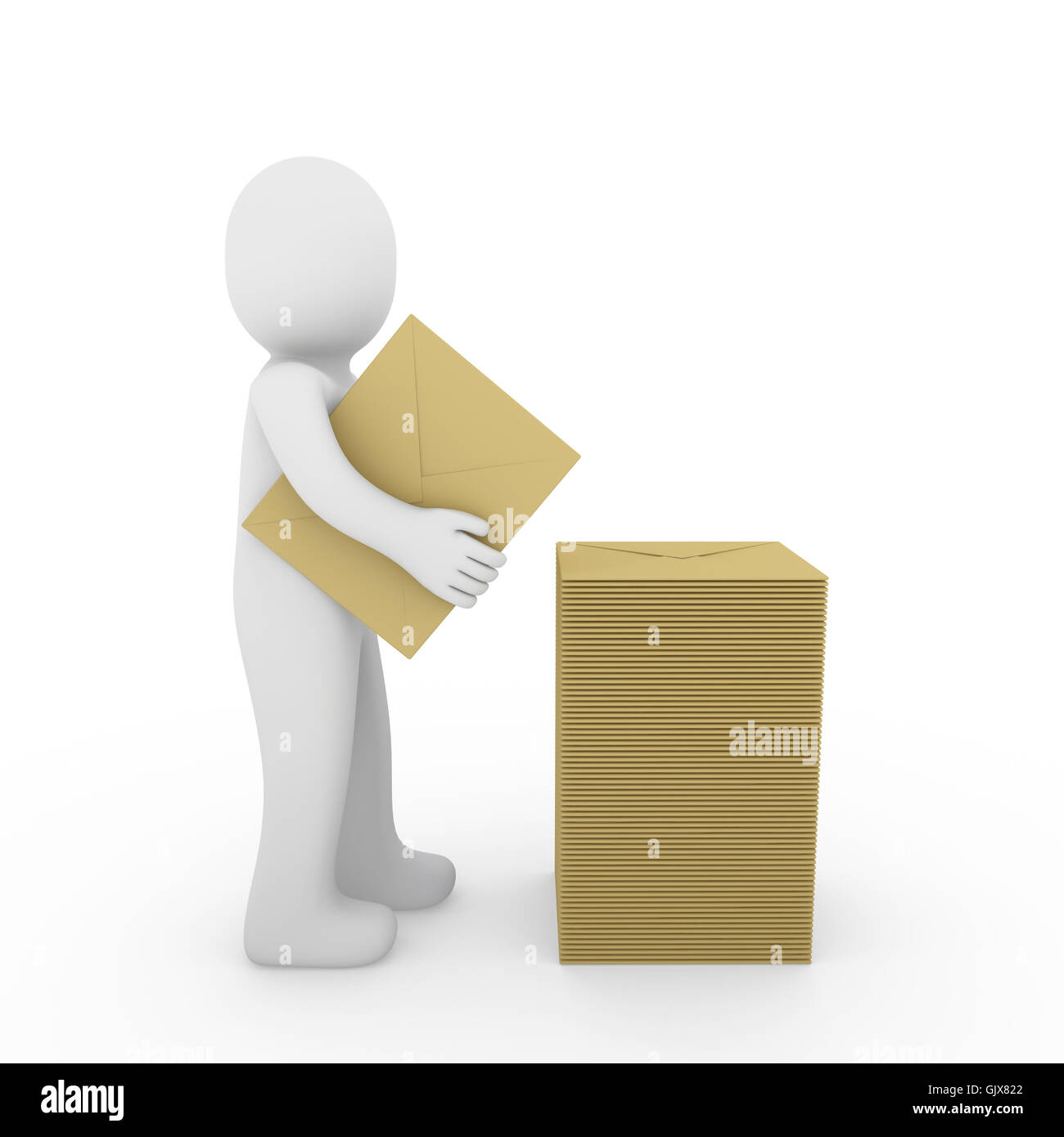 3d human letter mailbox paper Stock Photo - Alamy