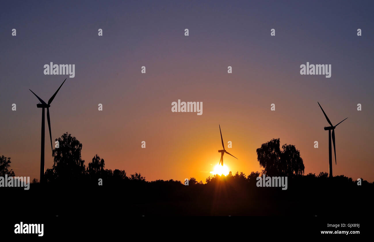 wind turbine during sunset Stock Photo - Alamy