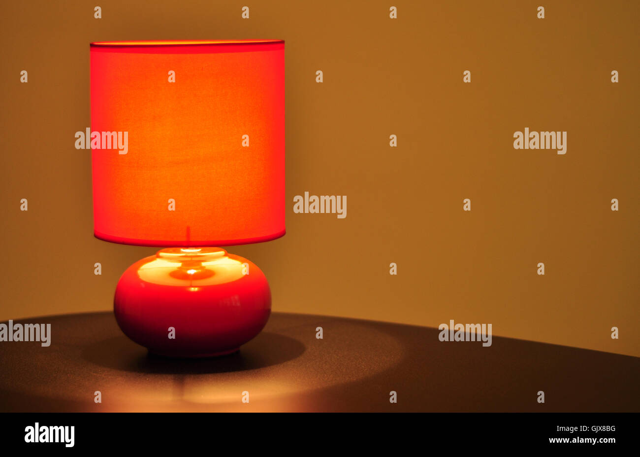Red table lamp Stock Photo - Alamy