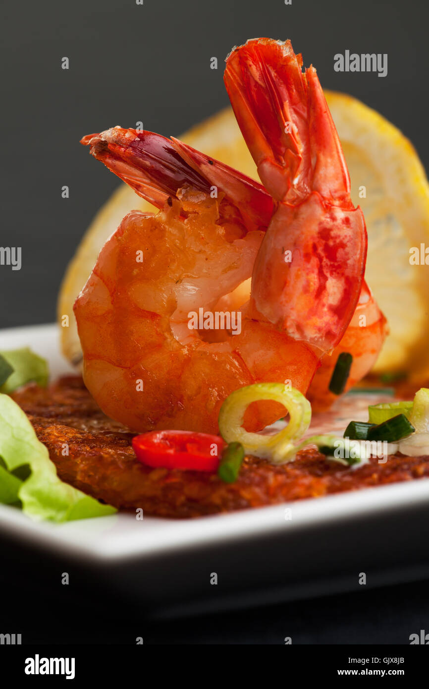 closeup of two prawns Stock Photo - Alamy