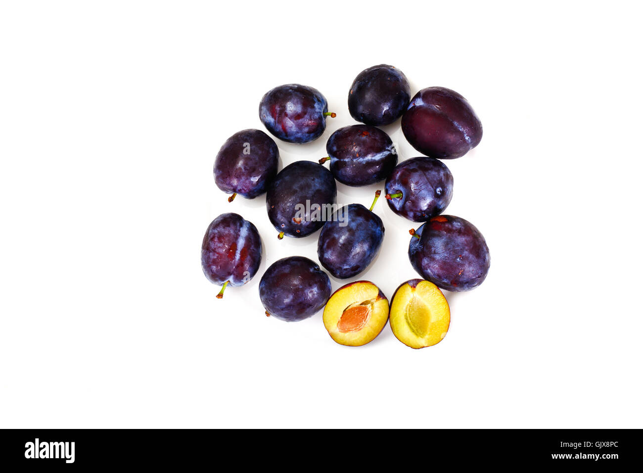 Juicy ripe plums on Cut Out Stock Images & Pictures - Alamy