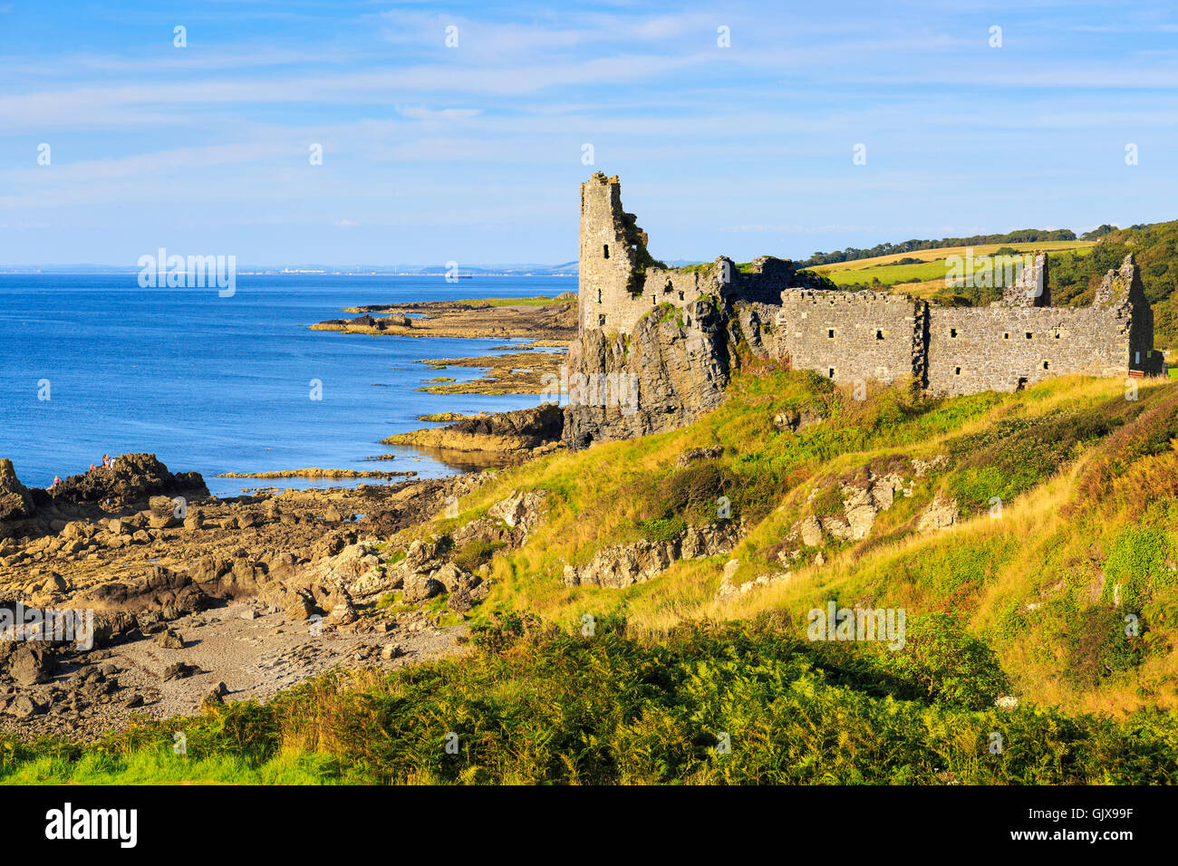 Dunure Castle overlooking te Firth of Clyde, Ayrshire, Scotland