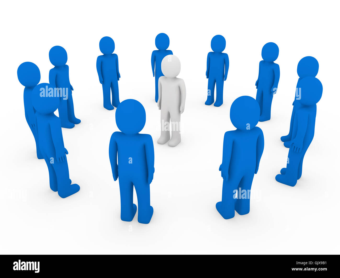 3d human circle blue white Stock Photo - Alamy