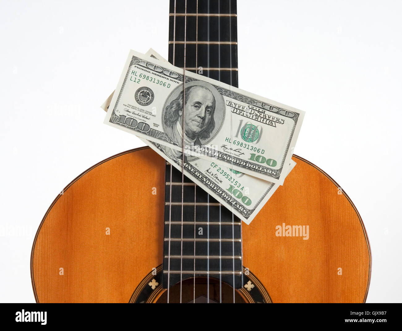 Classical guitar and money Stock Photo - Alamy