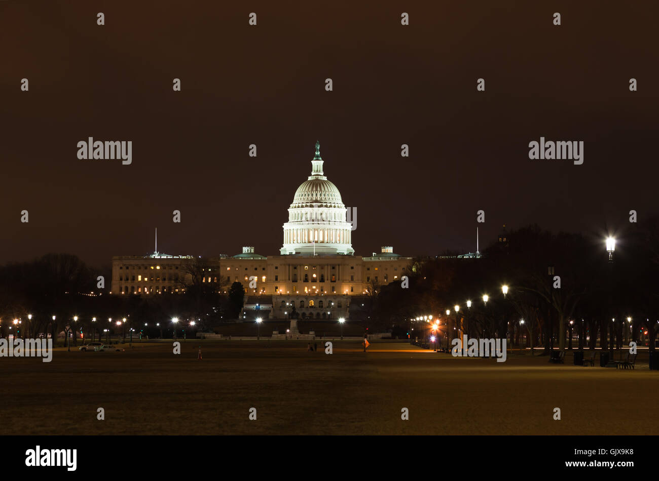 United States Capitol Building at night Stock Photo - Alamy