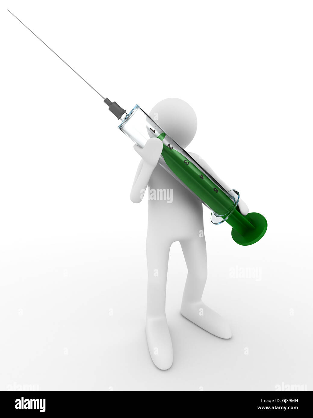 doctor with syringe on white. Isolated 3D image Stock Photo - Alamy