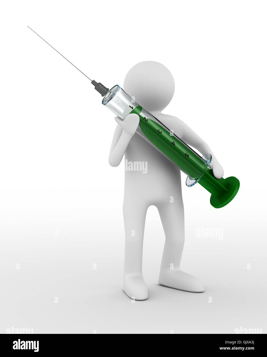 doctor with syringe on white. Isolated 3D image Stock Photo - Alamy