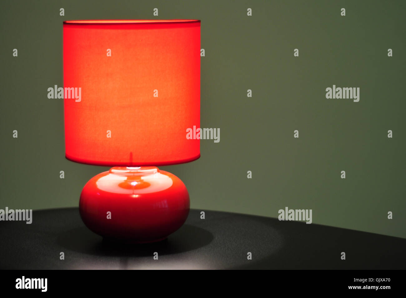 Red table lamp Stock Photo - Alamy