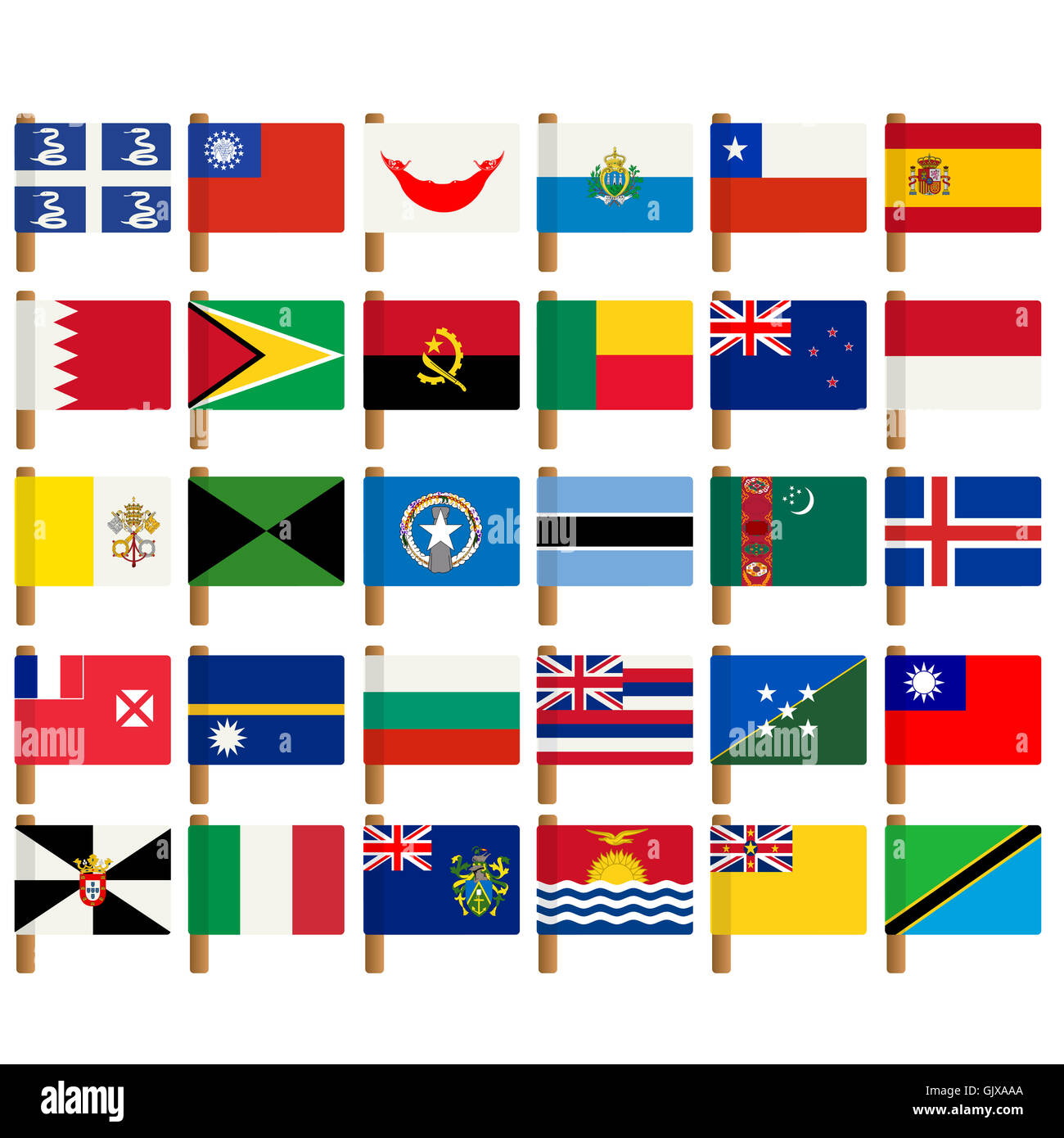 World flag icons set 6 Stock Photo - Alamy