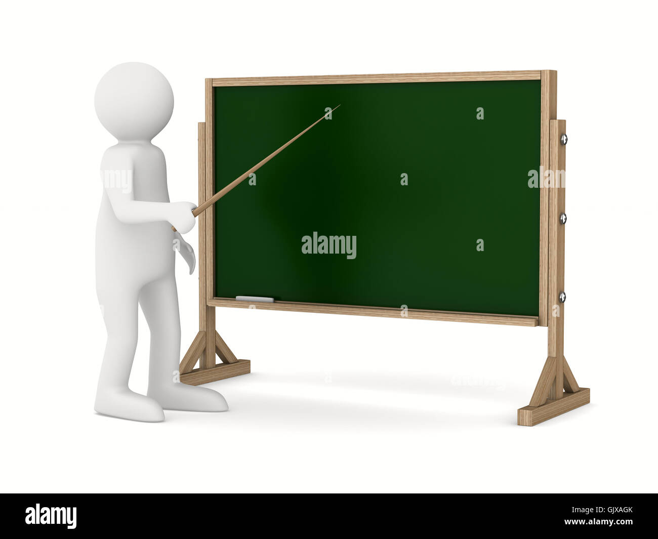 teacher with pointer at blackboard. Isolated 3D image Stock Photo - Alamy