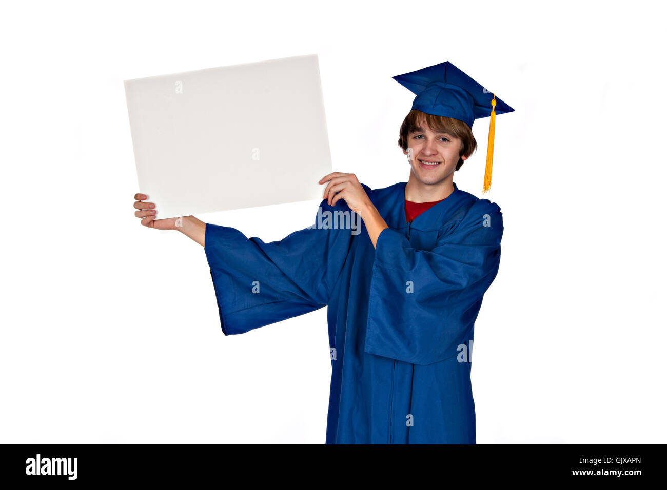 graduate holding sign Stock Photo - Alamy